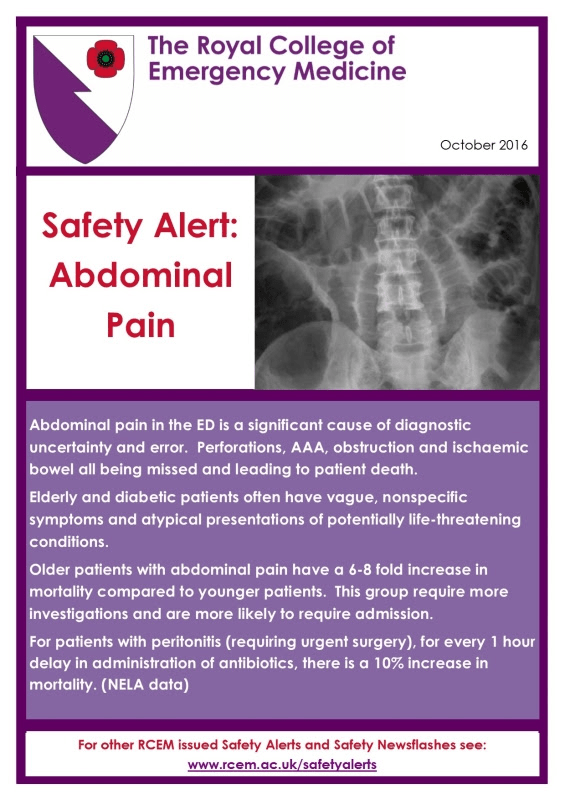 Royal College Alert – Abdominal Pain – EmergencyPedia