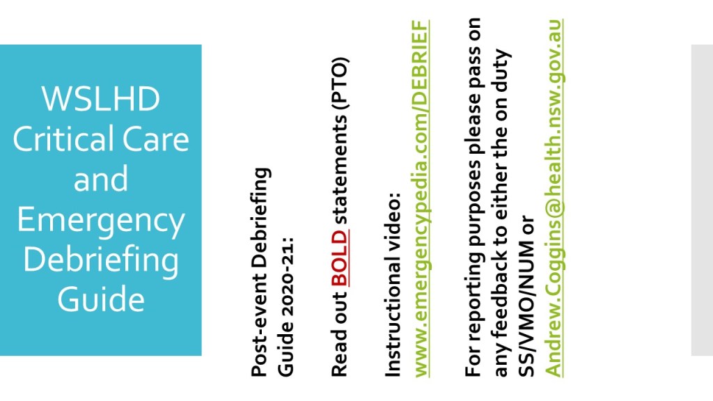 Clinical Debriefing Tool – EmergencyPedia